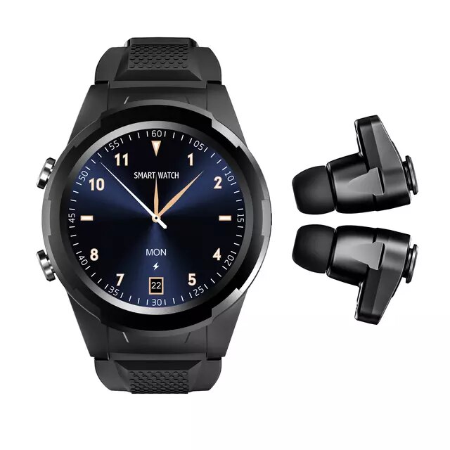 Ceas inteligent cu casti, Bluetooth 2 in 1, pentru iPhone/Android ...