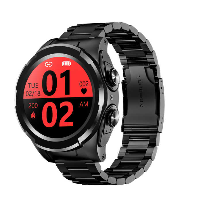 Ceas inteligent cu casti, Bluetooth 2 in 1, pentru iPhone/Android ...