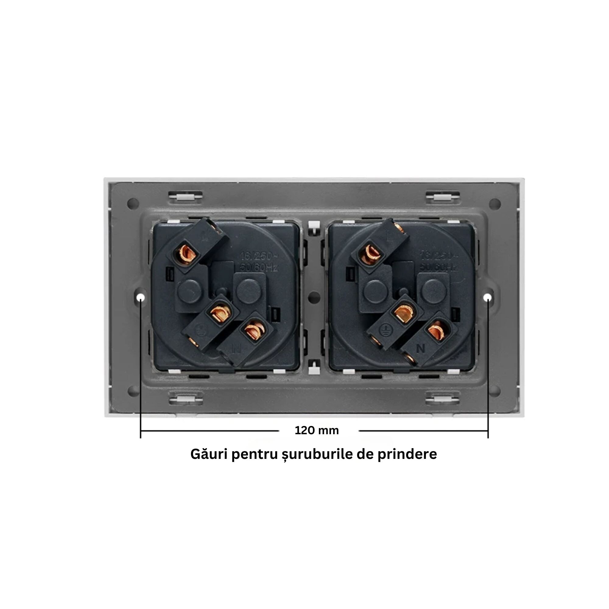 Priza Dubla Neagra iHome, PVC, Colorata, Ignifuga - eMAG.ro