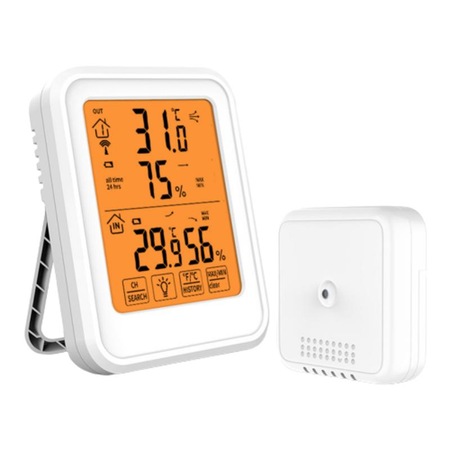 Higrograf wireless, Sunmostar, ABS, Alb - eMAG.ro