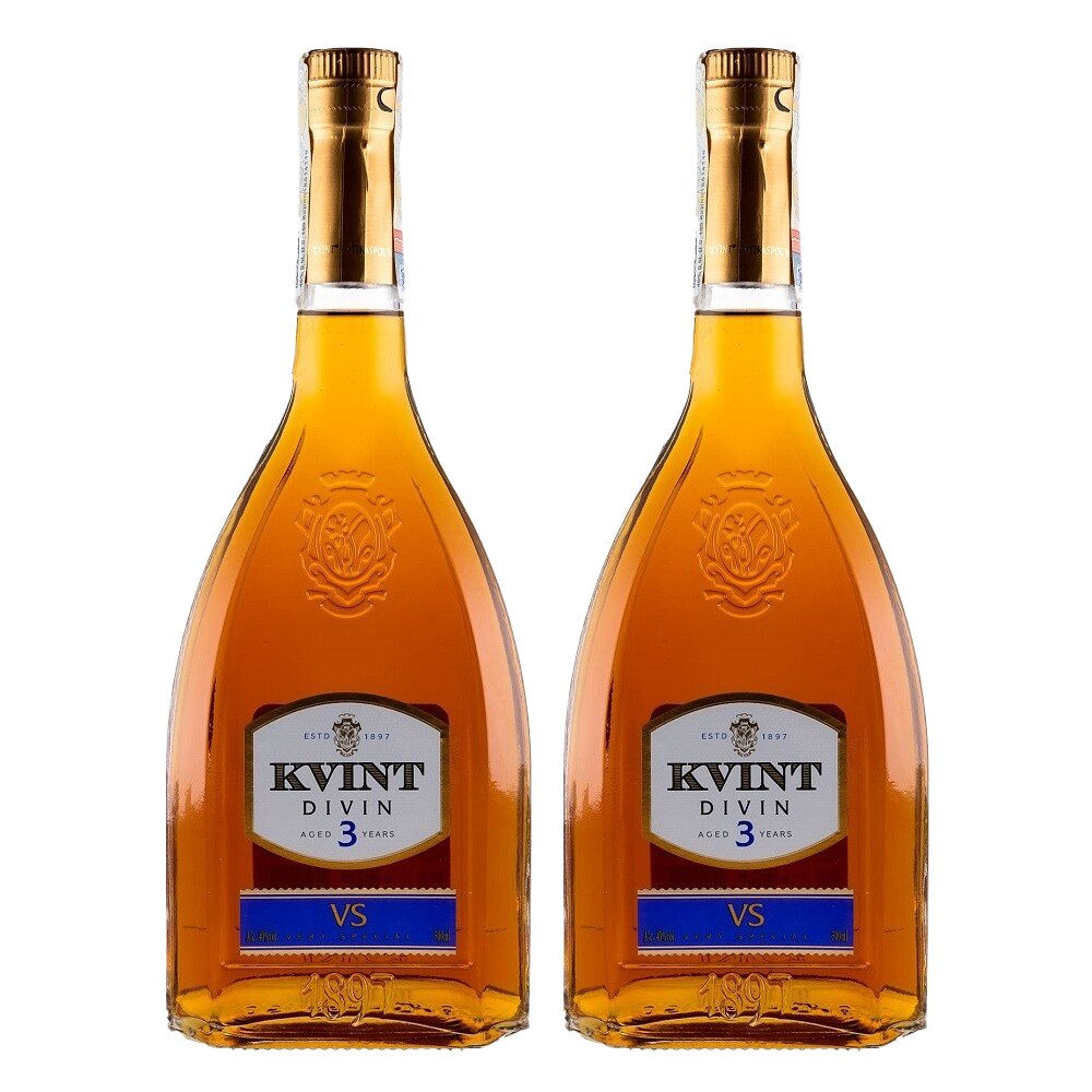 Set 2 x Brandy Kvint VS 3 Ani, 40%, 0.5 l - eMAG.ro