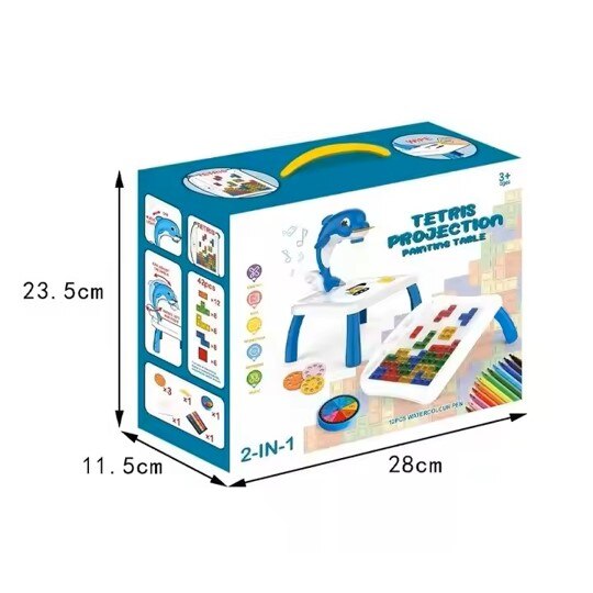 Masa proiector de desen pentru copii, lumina si muzica, Tetris, 3 ani+ ...
