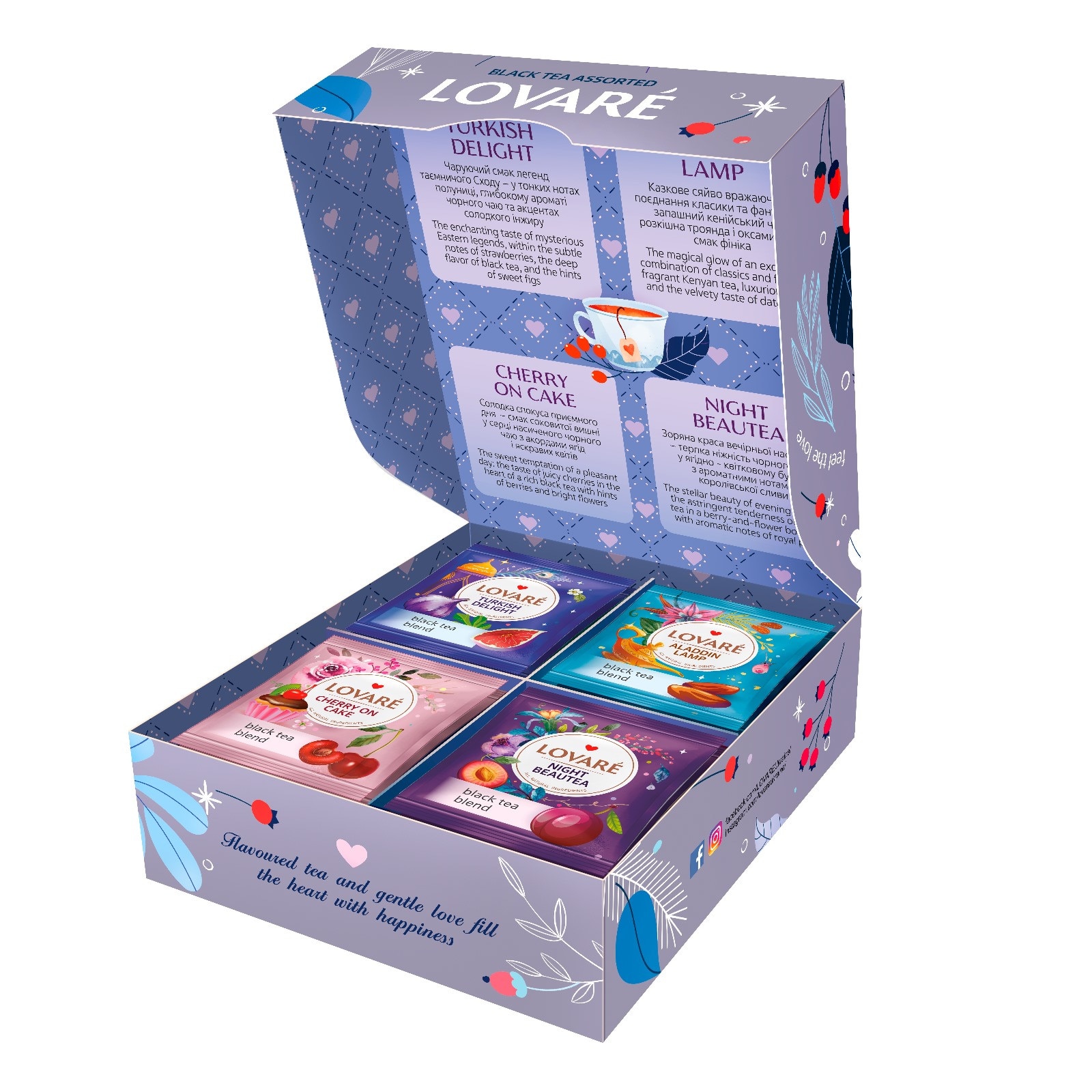 Set Ceai 4 arome x 8 pliculete, Lovare, 64 g - eMAG.ro