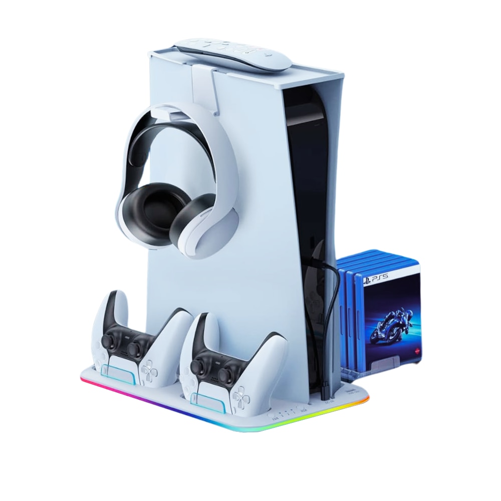 Stand vertical 5 in 1 multifunctional PS5 Evolve-x®, cu Statie de ...