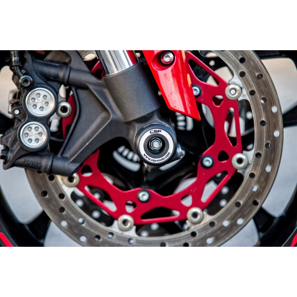 Set 2 crash pad-uri pentru suspensie fata moto, CSP, Plastic, Pentru ...