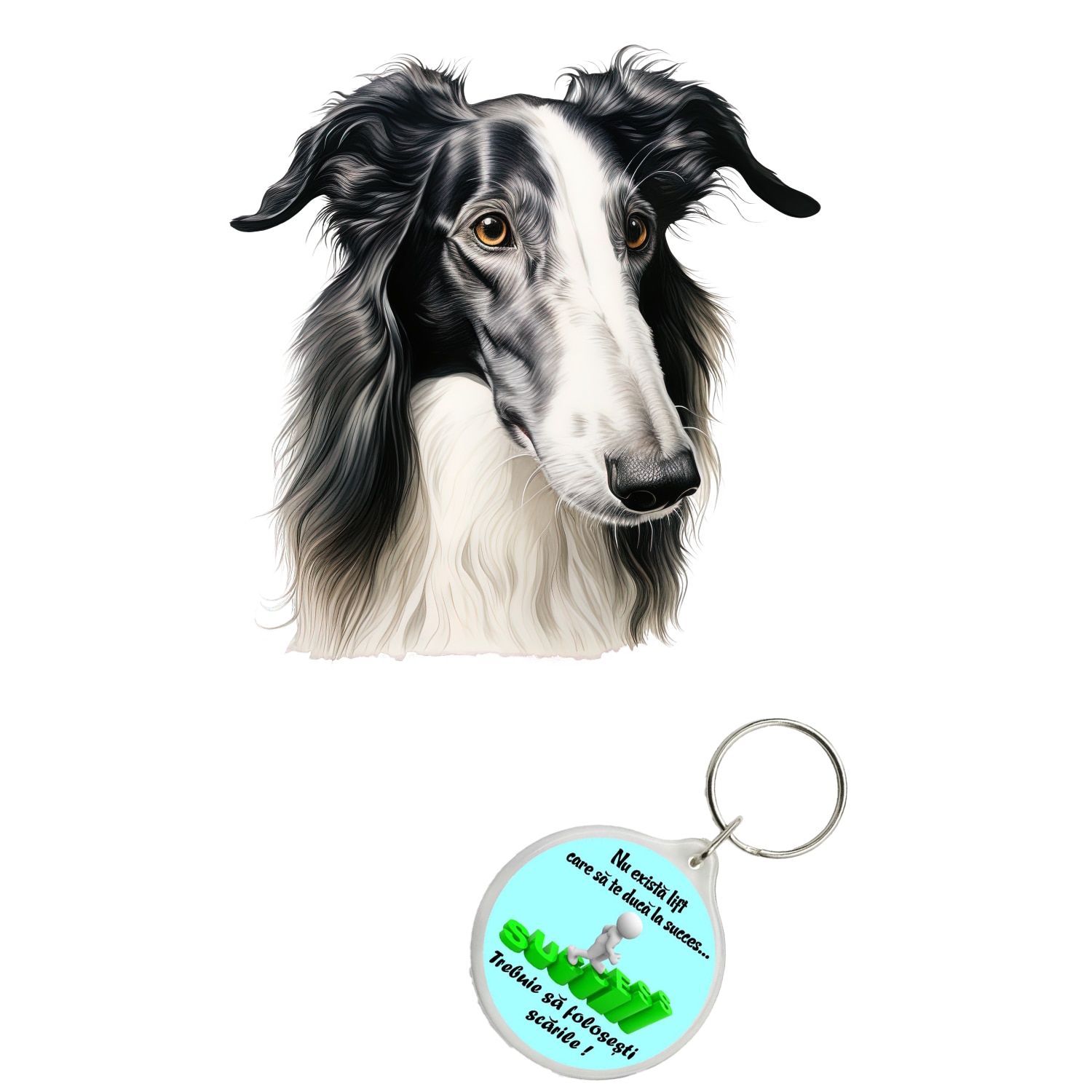 Set sticker decorativ perete, auto si geam, Caine -Borzoi model 4, 20 ...