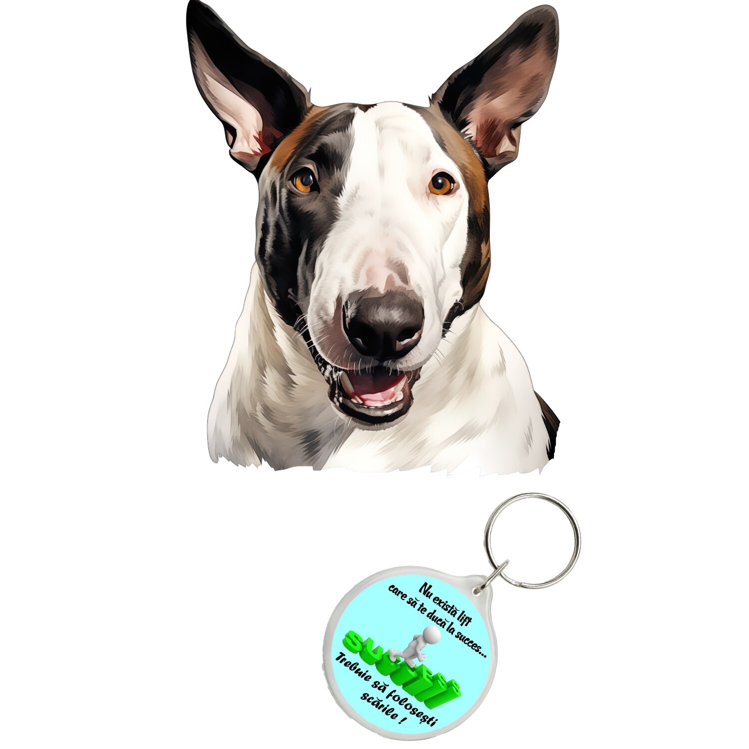 Set sticker decorativ perete, auto si geam, Caine -Bull Terrier model 4 ...