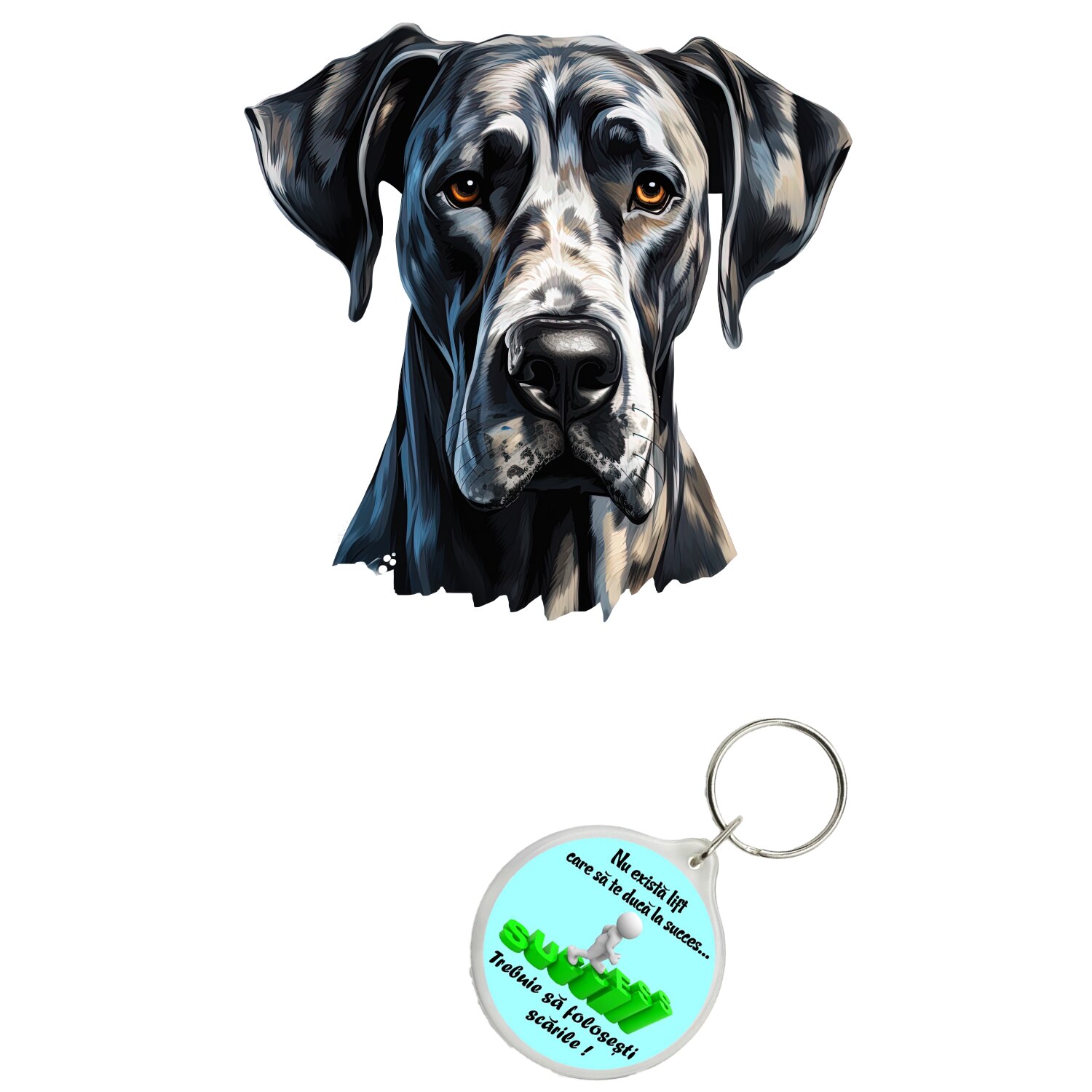 Set sticker decorativ perete, auto si geam, Caine -Great Dane model 4 ...