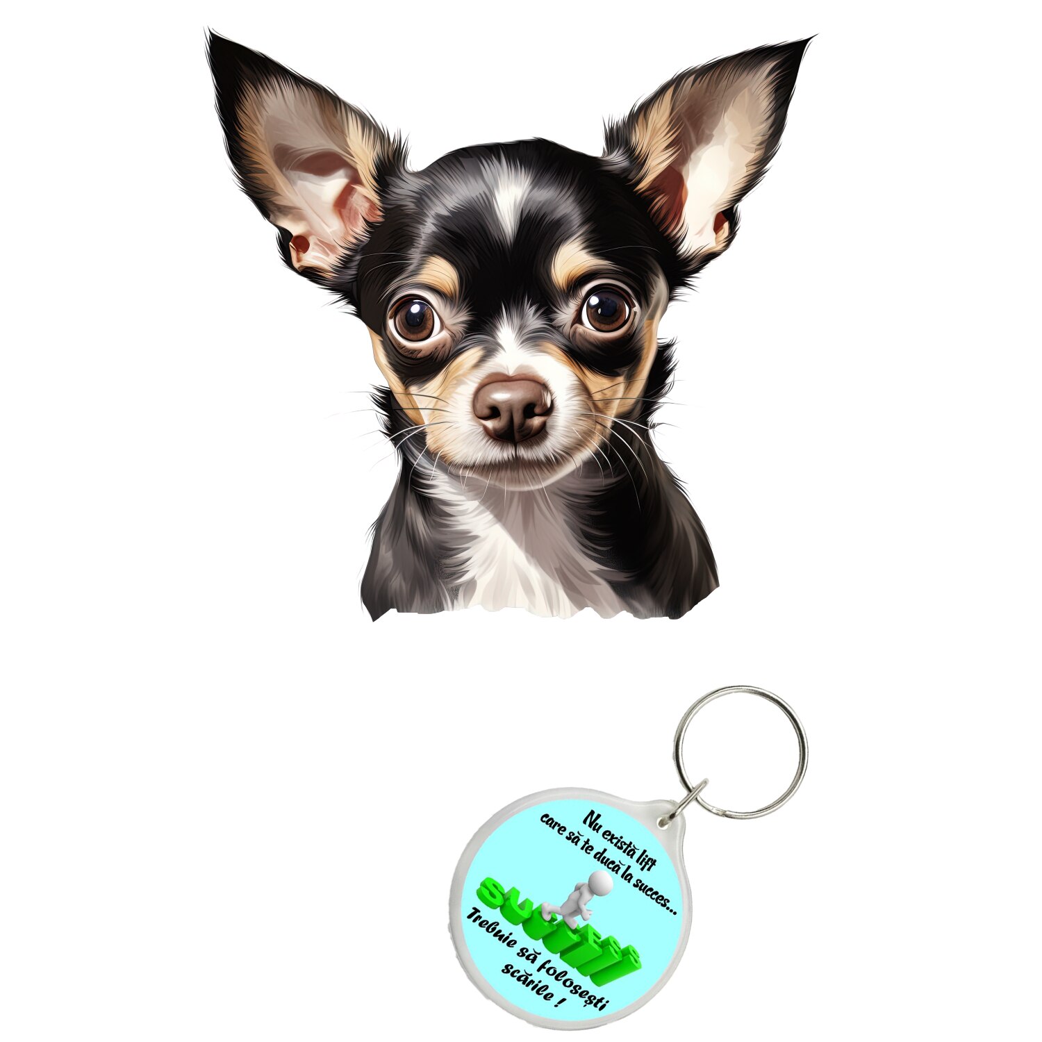 Set sticker decorativ perete, auto si geam, Caine -Chihuahua Dog model ...
