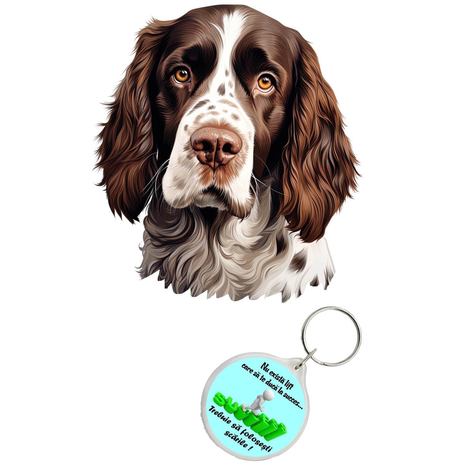 Set sticker decorativ perete, auto si geam, Caine -English Springer ...