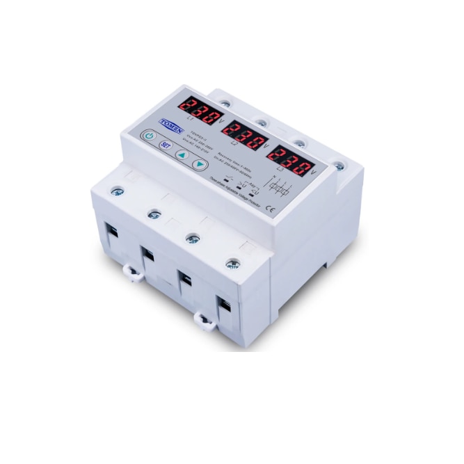 Protectie trifazata de joasa si inalta tensiune, 63A, Recuperare automata, Alb - eMAG.ro