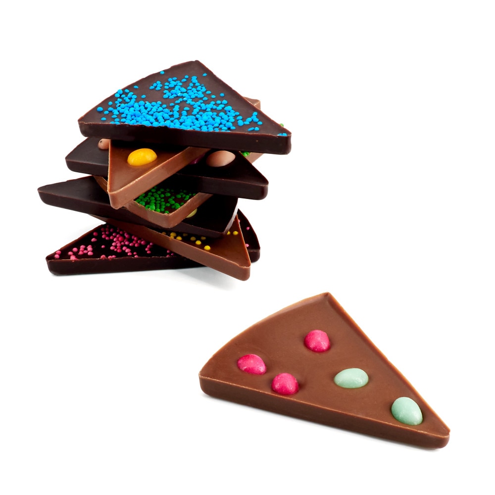 Ét és tejcsokoládé pizza szeletek zöld mix 105g - eMAG.hu