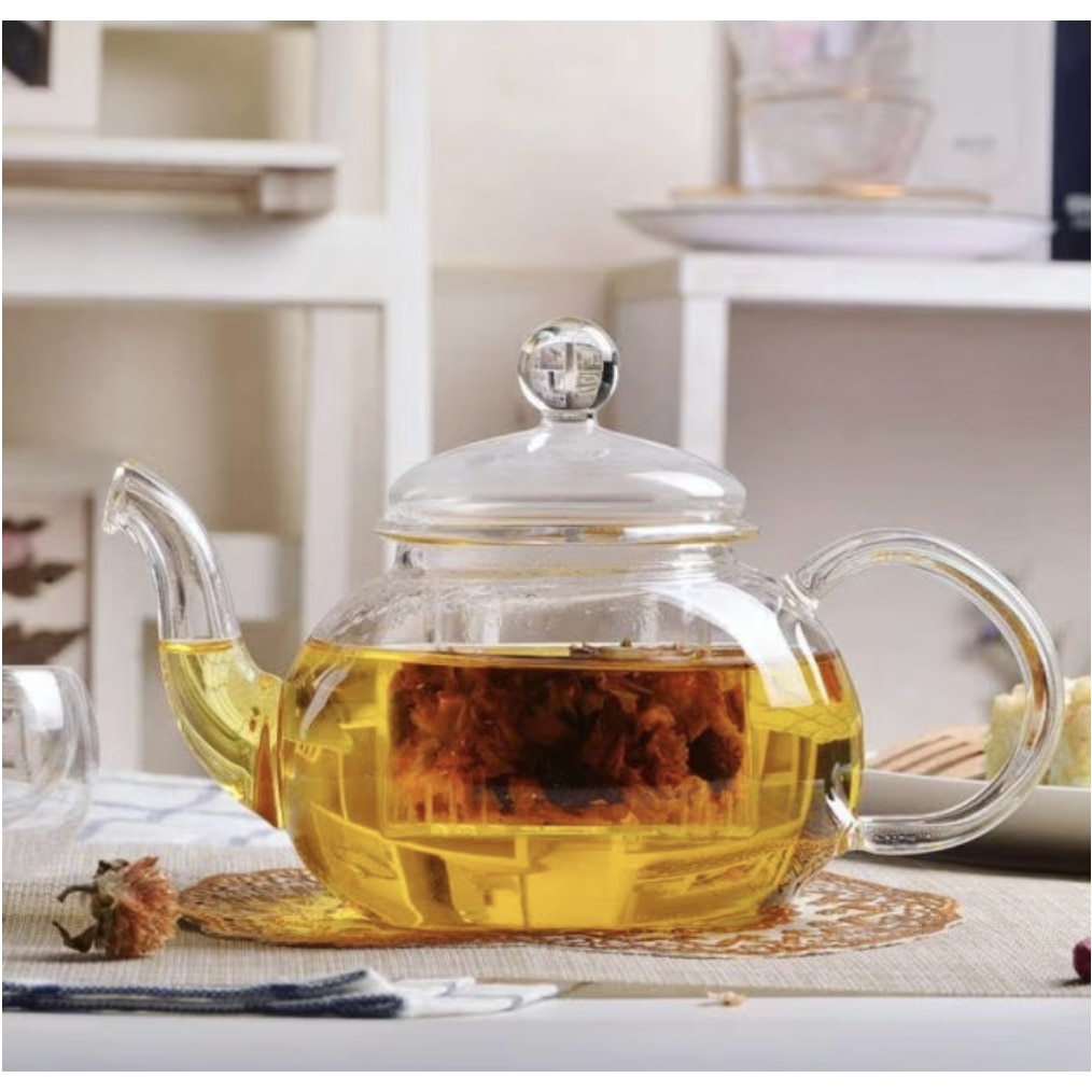 Ceainic cu infuzor de sticla, WaltStore®, recipient pentru ceai/cafea ...