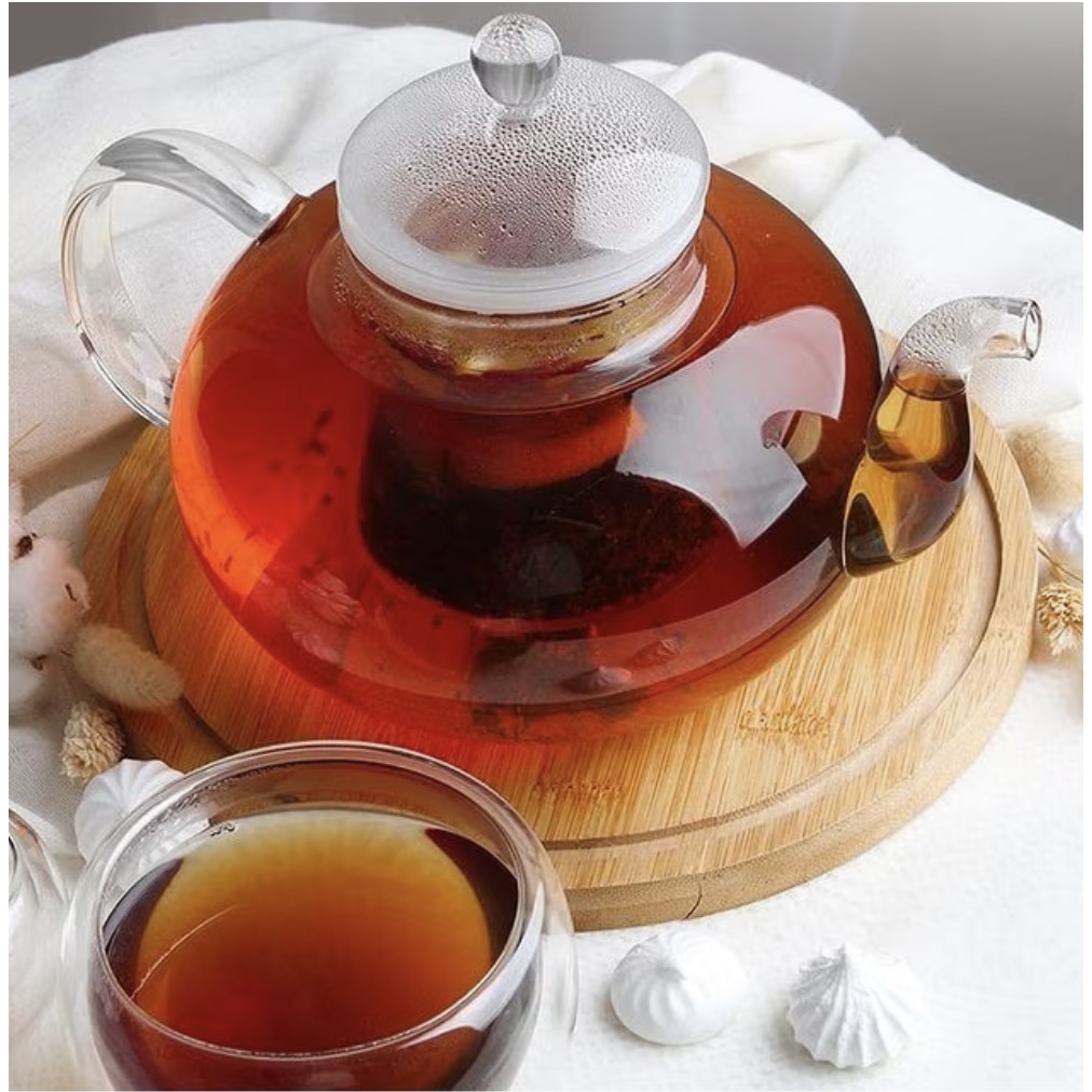 Ceainic cu infuzor de sticla, WaltStore®, recipient pentru ceai/cafea ...