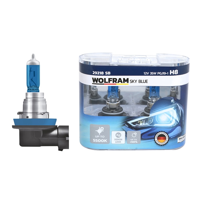 Set 2 becuri Halogen H8 35W Sky Blue Wolfram - eMAG.ro