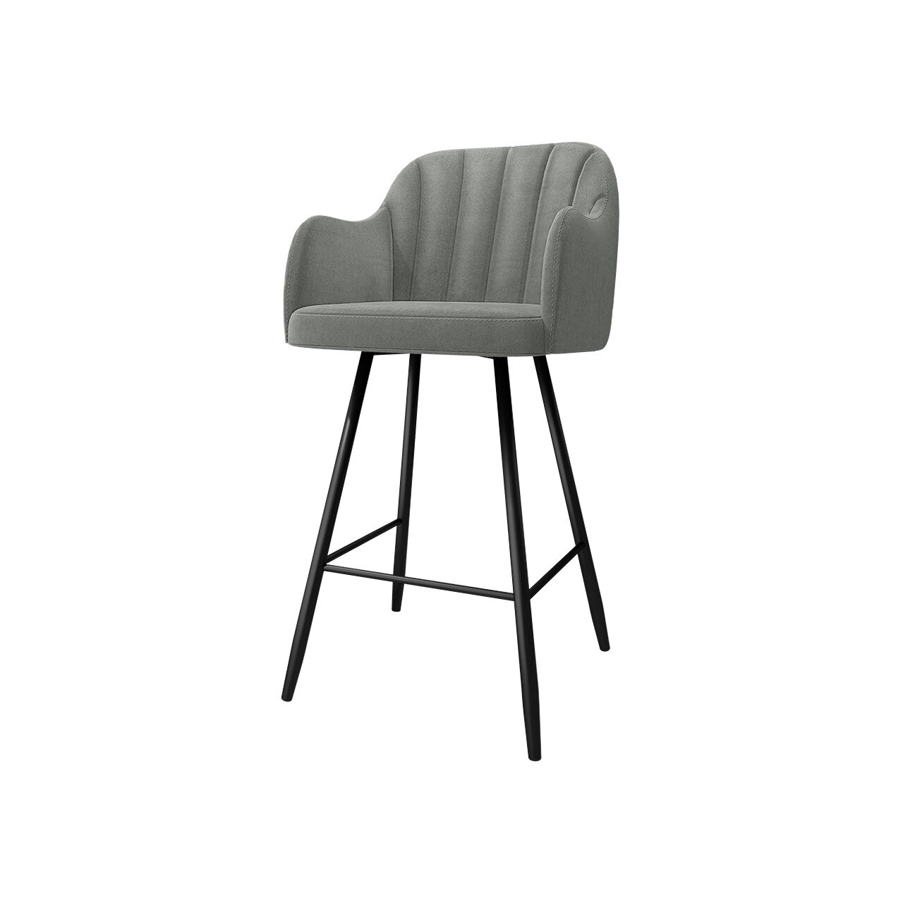 Scaun de bar Satton, Mirjan24, 56x52x105, negru + gri - eMAG.ro