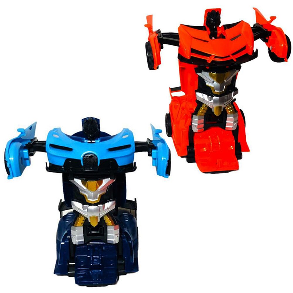 Set 2 Roboti Transformers cu Telecomanda si Lumini, Rosu si Albastru ...