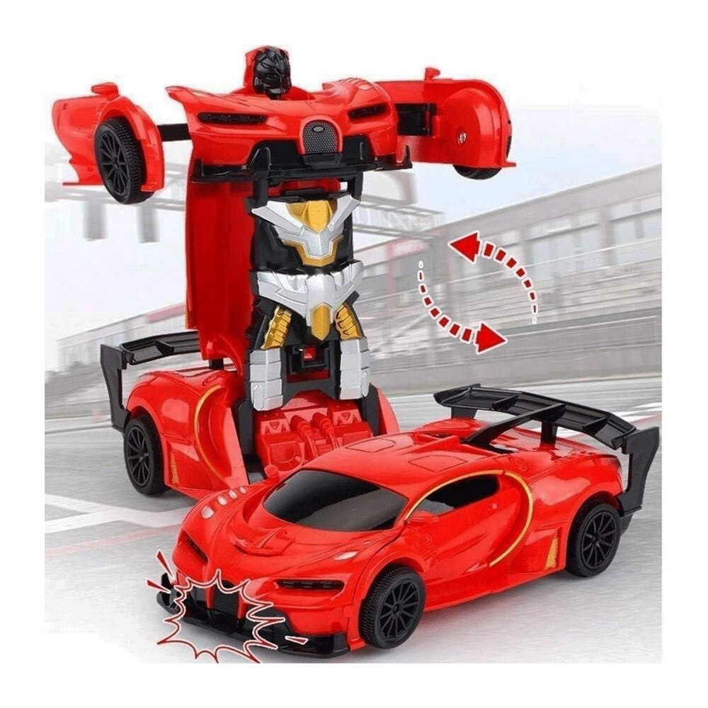 Set 2 Roboti Transformers cu Telecomanda si Lumini, Rosu si Albastru ...