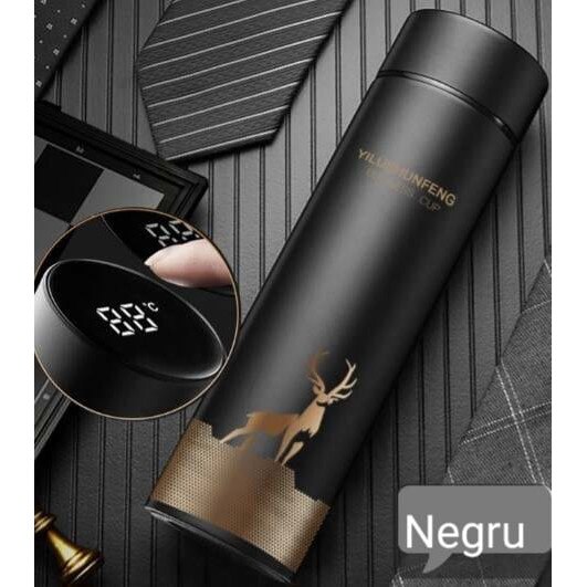 Смарт термос, LCD екран, неръждаема стомана, 500 ml, черен - eMAG.bg