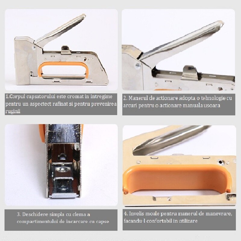 Capsator manual GIDA-CRIS GC224, cromat, pentru tapiterie, mocheta ...