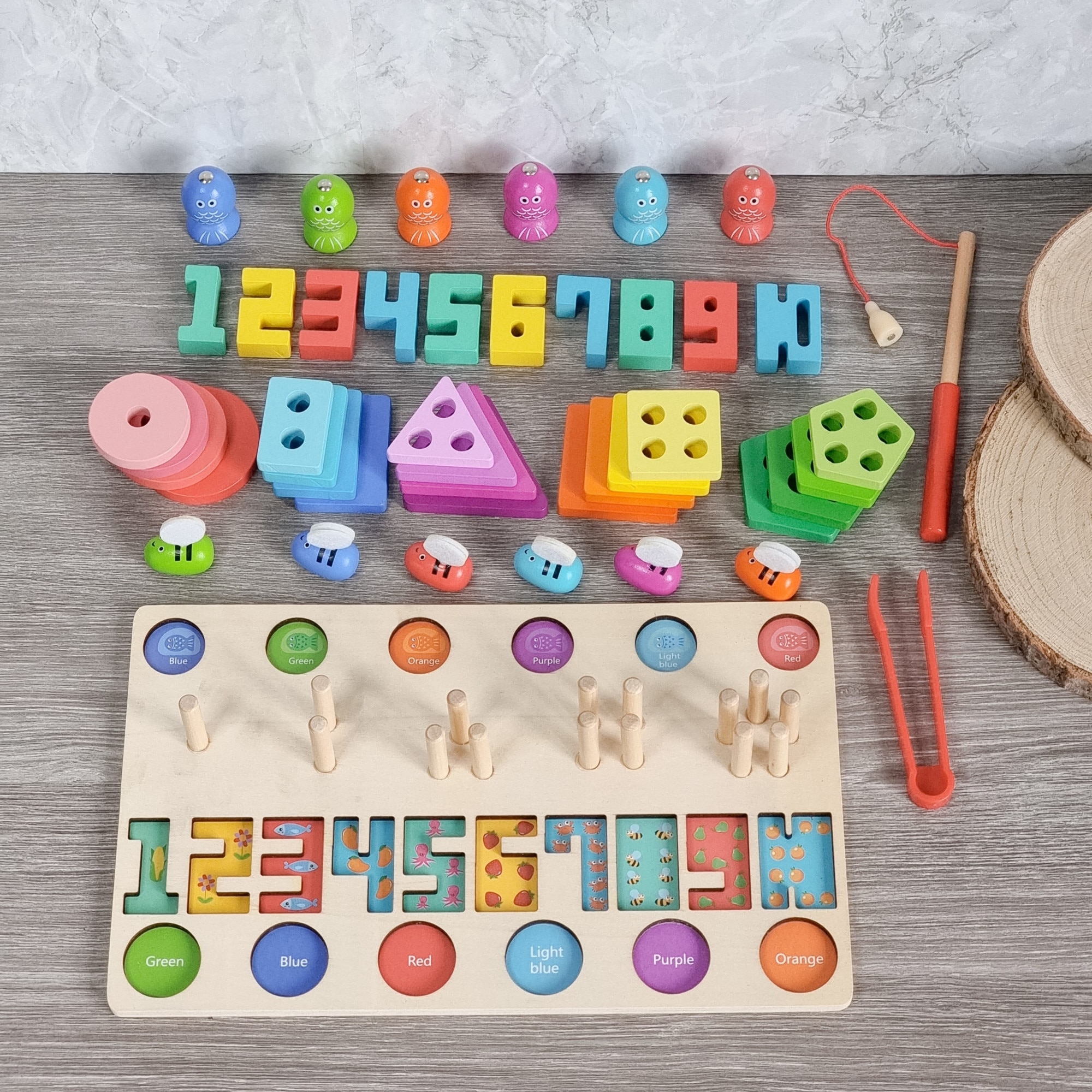 Joc logaritmic Multifunctional, numarare, pescuit magnetic, prindere ...