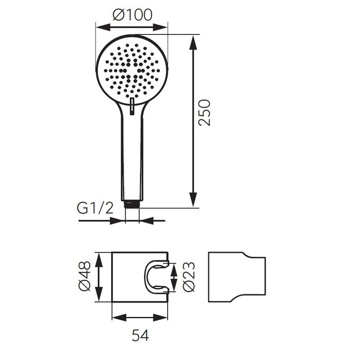 Set para dus 3 functie cu suport reglabil si furtun flexibil, auriu ...