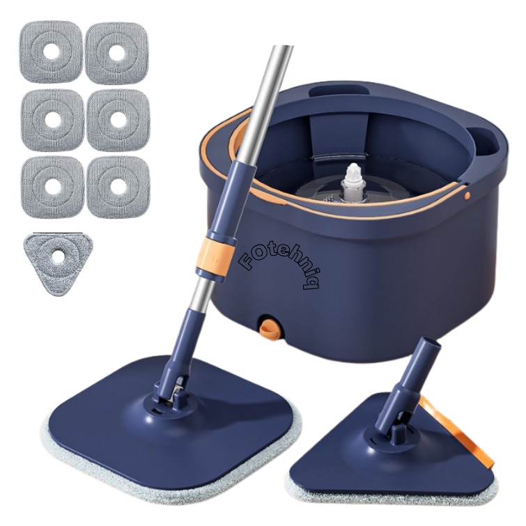 Set Mop Rotativ Profesional 7in1 cu Galeata FOtehniq Home, 6 Lavete ...