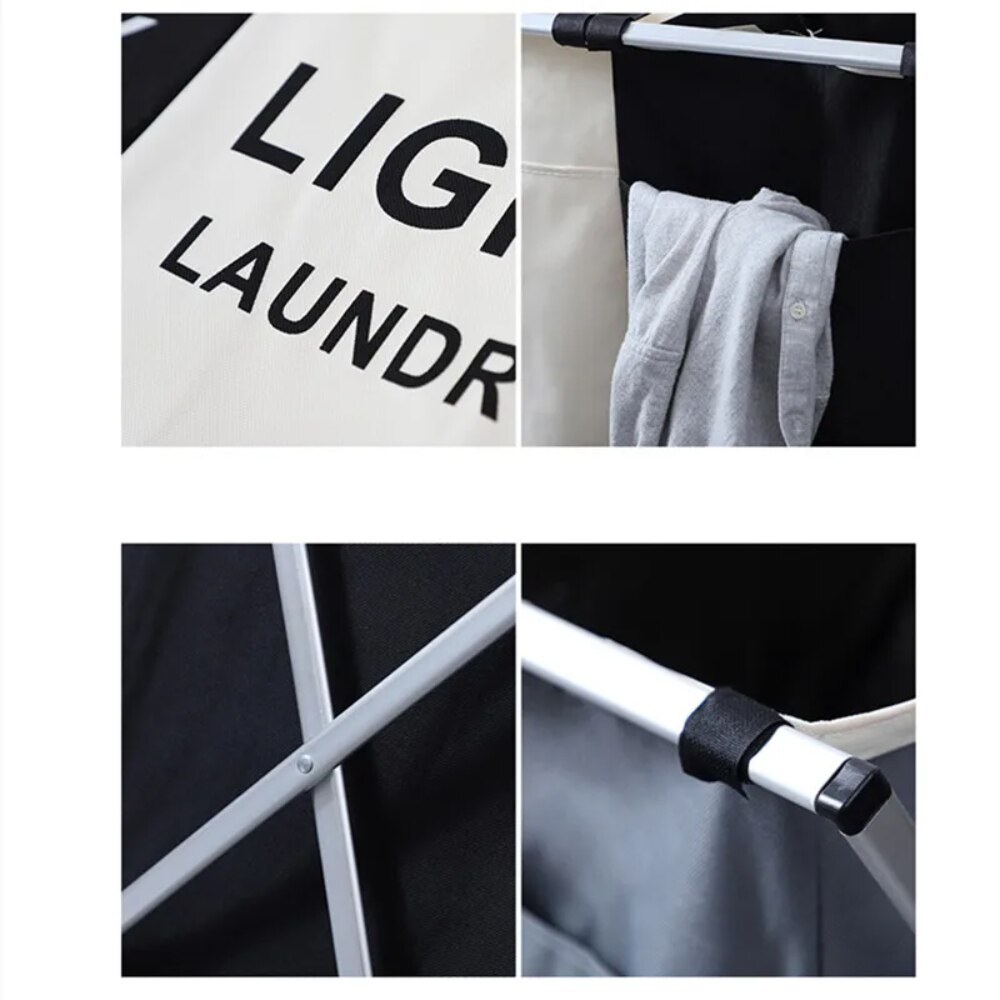 Cos de rufe, Quasar & Co.®, 2 compartimente, pliabil, aluminiu/textil ...