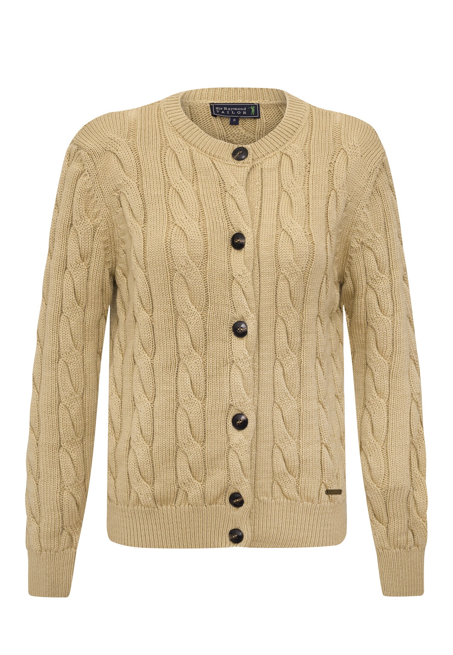 Sir Raymond Tailor, Cardigan cu nasturi si model torsade, Maro, S - eMAG.ro