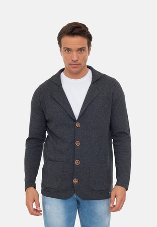 Sir Raymond Tailor, Cardigan cu guler si revere, Gri antracit, XL - eMAG.ro