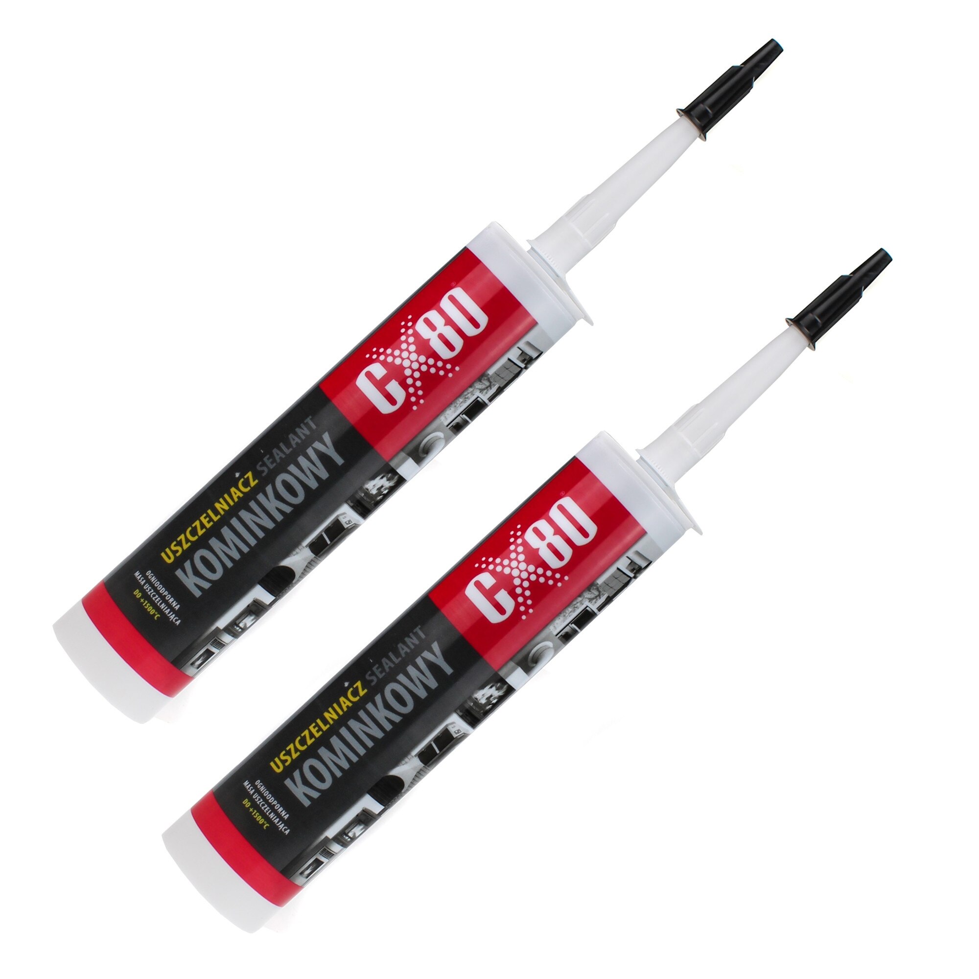 Silicon etansare semineu, CX-80, +1500°C, 300 ml, negru, set 2 buc ...