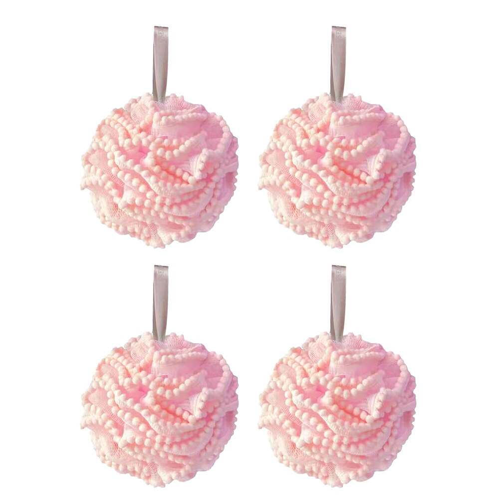 Set 4 bureti de baie, Plastic, 14cm, Roz - eMAG.ro