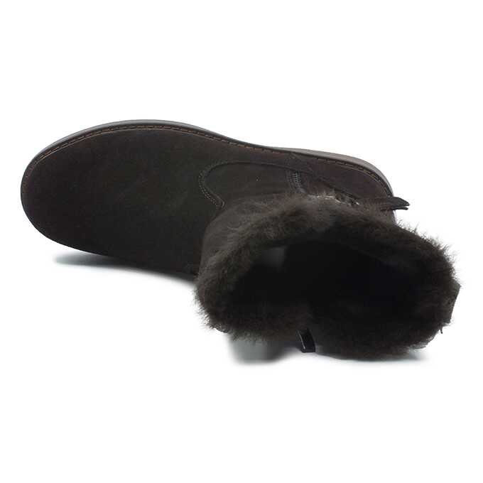 Botine dama cu blanita, Maria Conti, piele naturala intoarsa, inchidere ...