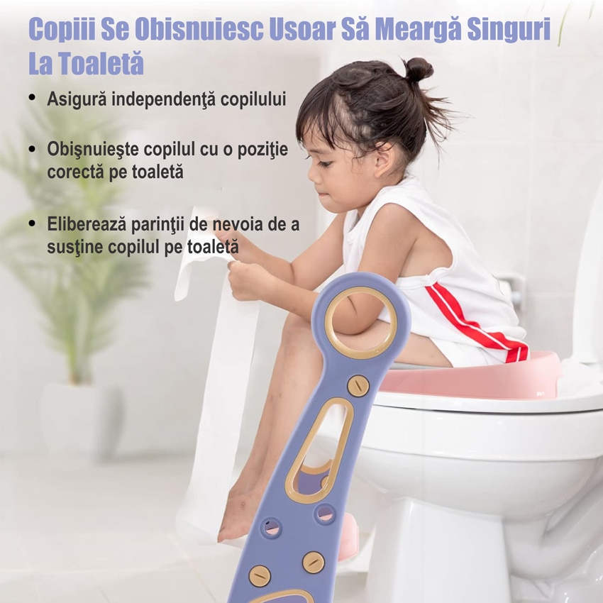 Reductor WC pentru Copii cu Scarita, Linomag®, Plabil, Reglabil pe ...