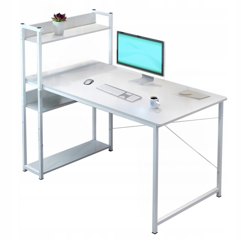 Birou cu raft suplimentar, alb, BADU, 120 x 110 x 55 cm - eMAG.ro