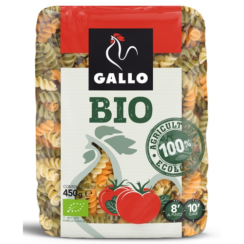 Paste spirale BIO tricolore din grau dur, 450g - eMAG.ro