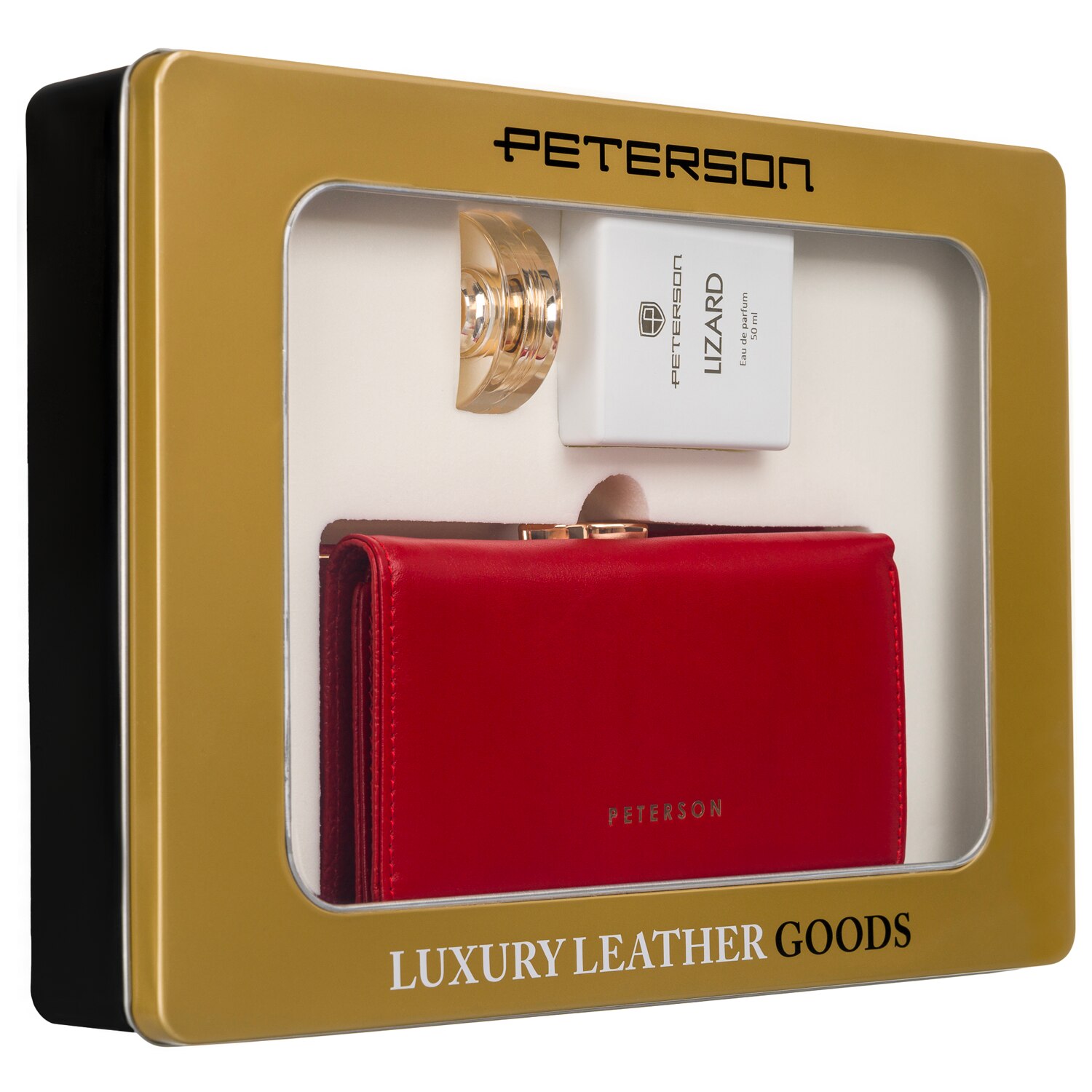 Set apa de parfum dama Lizard 50 ml + portofel Peterson 9x14x3.5 cm ...