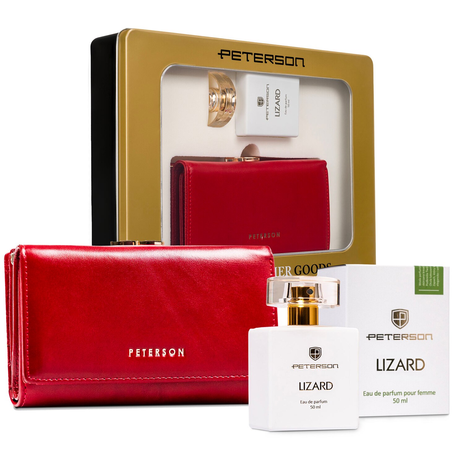 Set apa de parfum dama Lizard 50 ml + portofel Peterson 9x14x3.5 cm ...