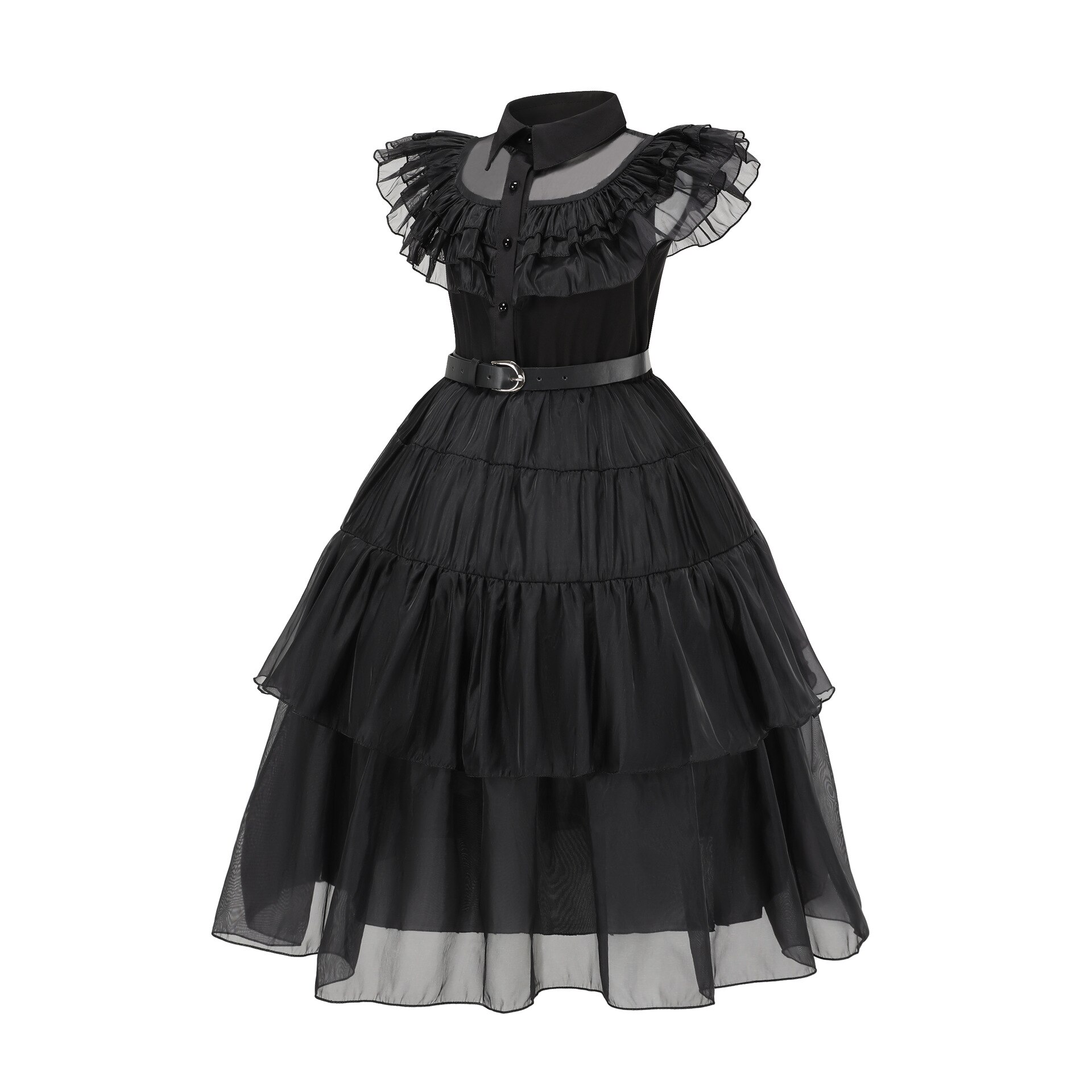 Rochie neagra, JENUOS®, Model Wednesday/Addams - eMAG.ro
