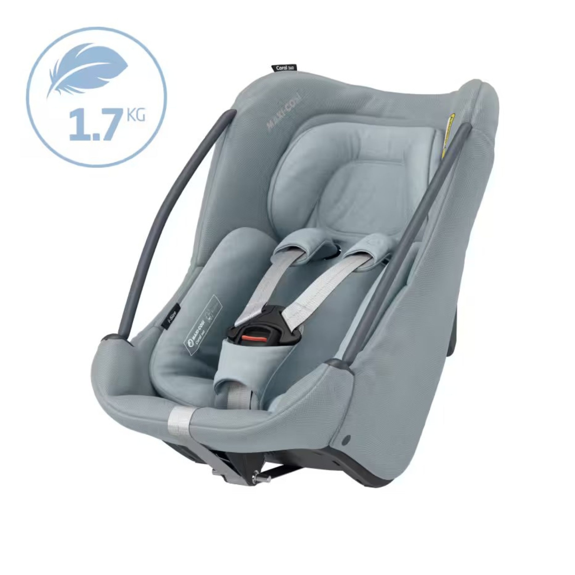 Pachet Maxi-Cosi Cos Auto Coral 360 I-Size Essential Grey, 40-75 cm, cu ...