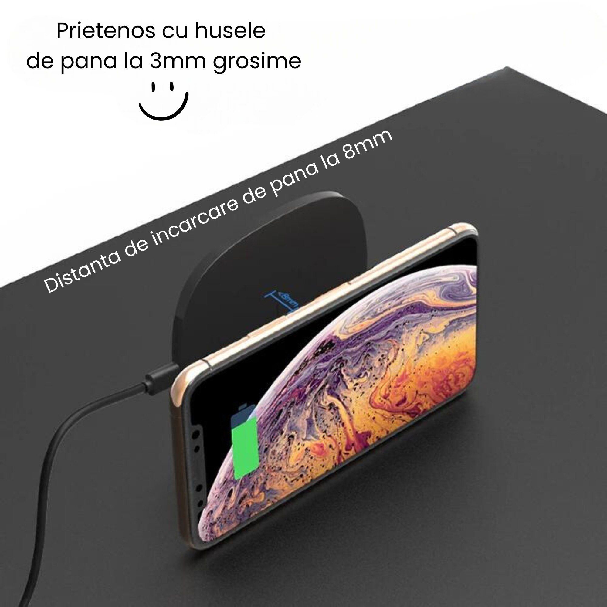 Incarcator Wireless Fast Charger Comari® Elegance, Incarcare Rapida 15W ...