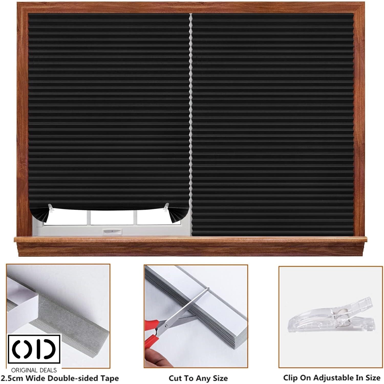 Jaluzea Plisata pentru Fereastra cu Sistem de Prindere Autoadeziv ...