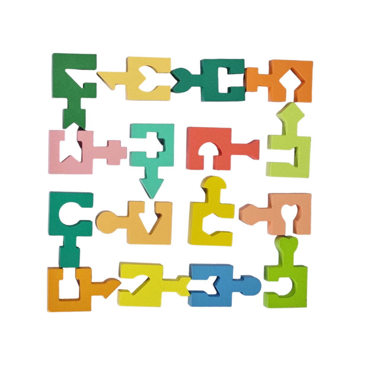 Puzzle 3D potrivire 16 forme geometrice colorate, 16X16X1.5cm - eMAG.ro
