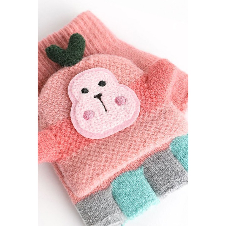 Manusi pentru copii, model cu degetele descoperite si capac decapotabil ...