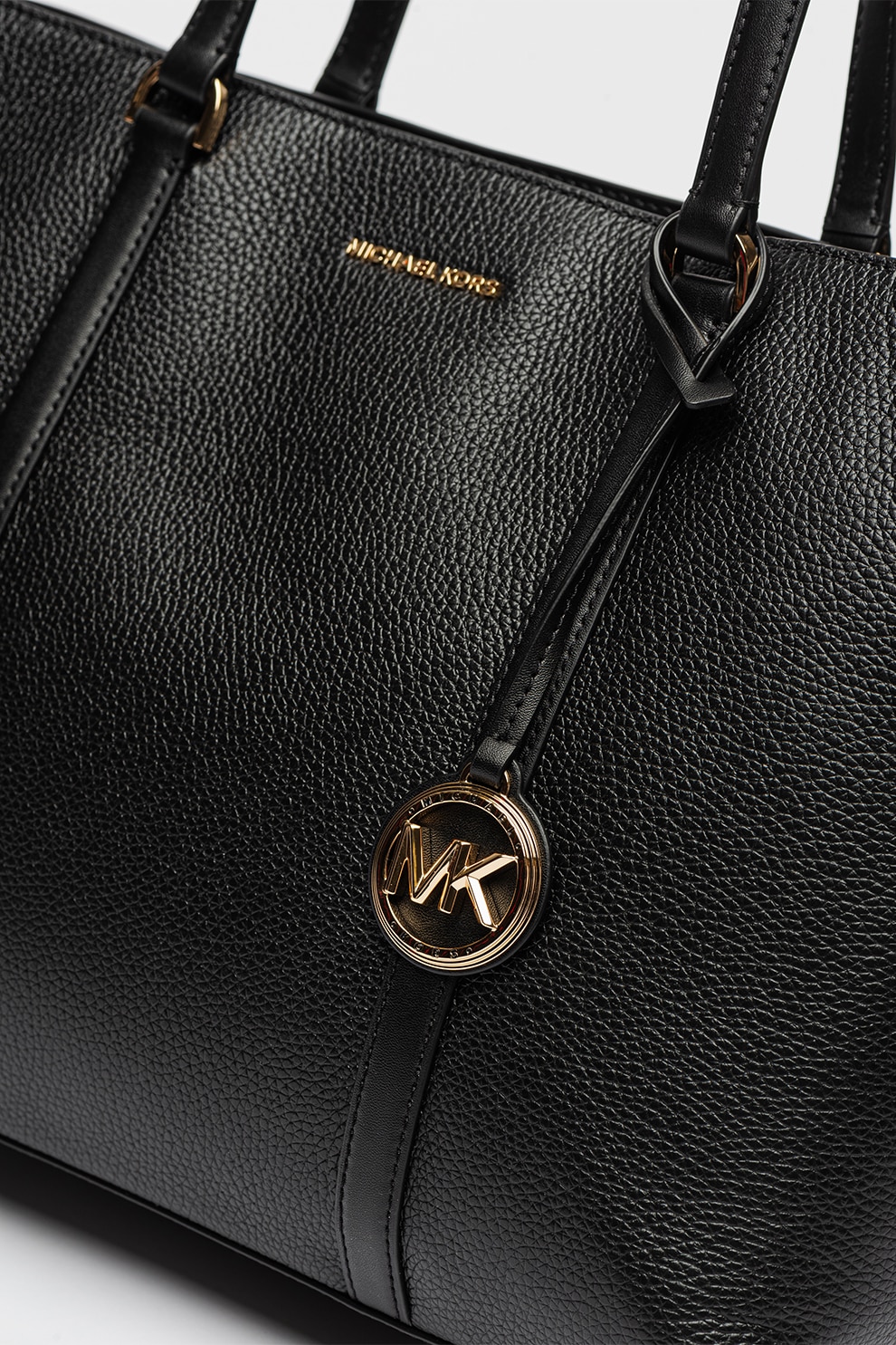 Michael Kors, Geanta shopper de piele Temple, Negru - eMAG.ro