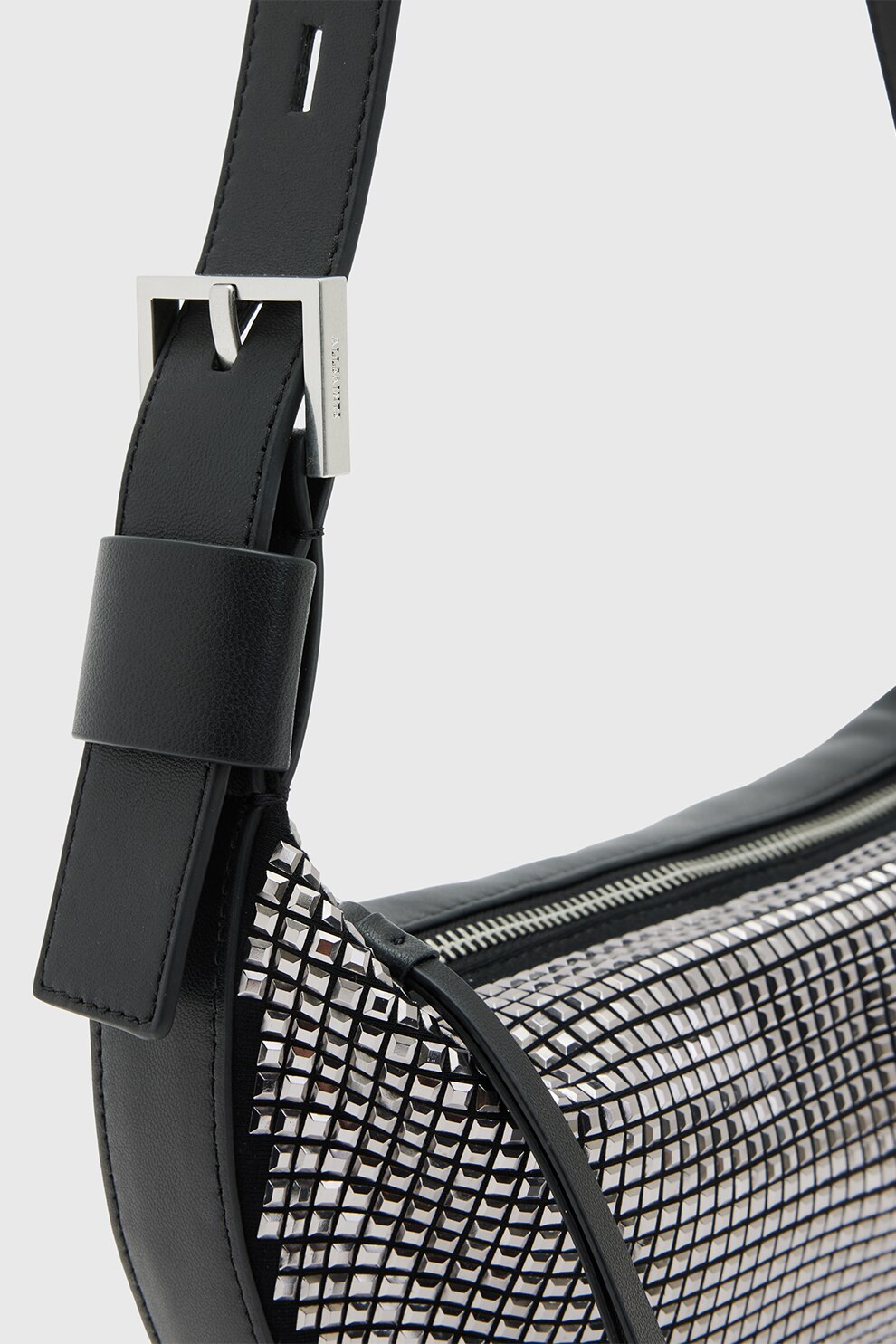 AllSaints, Geanta cu tinte Half Moon, Negru - eMAG.ro
