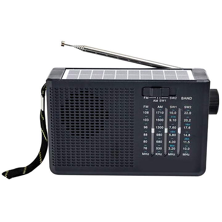 Radio Portabil cu Incarcare Solara sau Baterii, Sensibilitate Ridicata ...
