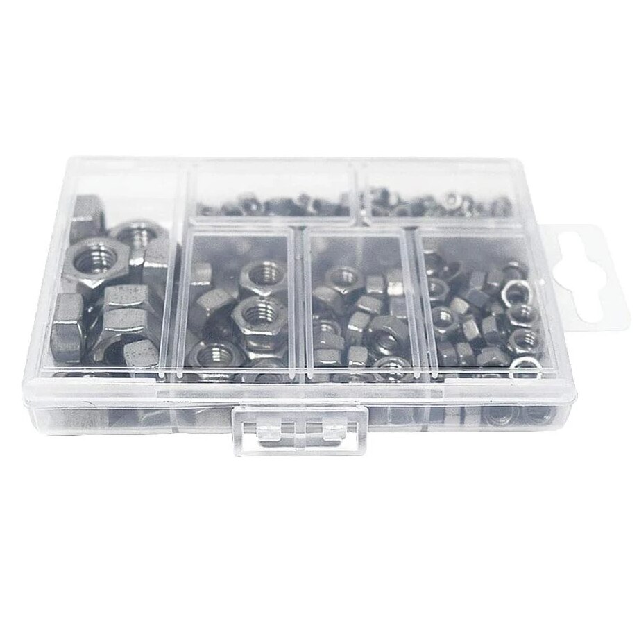 Set de 240 piulite TK Excelent, metal, argintiu, M3, M4, M5, M6, M8 ...