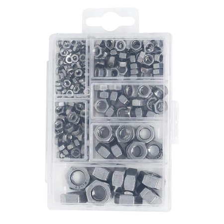 Set de 240 piulite TK Excelent, metal, argintiu, M3, M4, M5, M6, M8 ...
