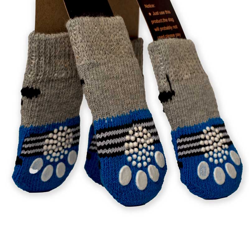 Чорапи за домашни любимци Sarsaila със сини мечета 4 броя 7х4 см - eMAG.bg